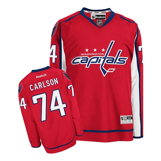 Washington Capitals #74 Men's John Carlson Reebok Premier Red Home ... Washington Capitals #74 Men's John Carlson Reebok Premier Red Home ...