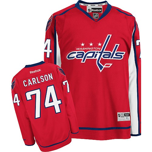 Washington Capitals #74 Men's John Carlson Reebok Premier Red Home ... Washington Capitals #74 Men's John Carlson Reebok Premier Red Home ...